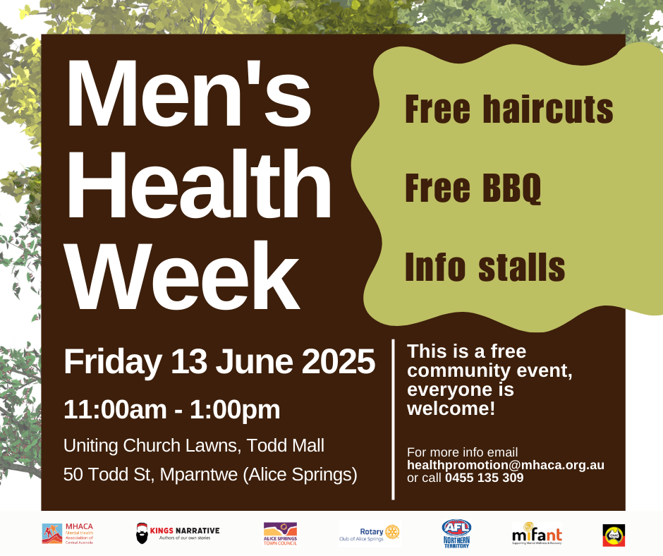 Men's Health Week event - Mental Health Association of Central Australia